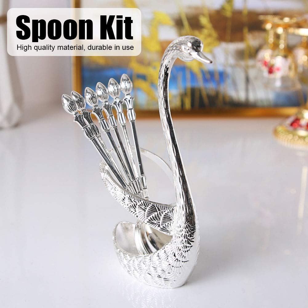 Stainless Steel Tableware Storage, Zinc Alloy Spoon Holder, Kitchen Utensils Room Decoration for Home(silver)