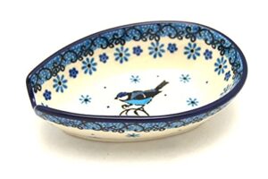 polish pottery spoon rest - bluebird