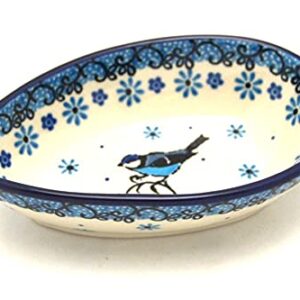 Polish Pottery Spoon Rest - Bluebird