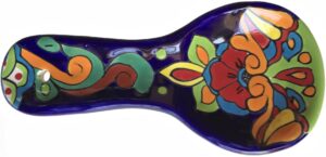 rainbow talavera ceramic spoon rest