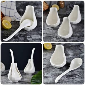 Cabilock 1pc Ceramic Spoon Rest Ceramic Spoon Holder Dinner Table Decoration Shelving Brackets White Kitchen Table Spoon Rack Fork Rest Tableware Storage Rack Kitchen Tool Commercial