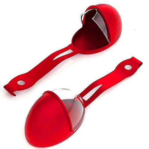 Tees spoon rest with lid- Easy to clean for kitchen counter- use stove top- Dishwasher safe holder- High quality countertop rest- Ladle holder(Red), 13''x4.5''x4''