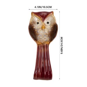 Yardwe Spoon Holder Ceramic Spoon Rest Soup Ladle Rack Owl Spoon Rest Cooking Utensil Ladle Shovel Rest Holder for Kitchen Dining Table Coffee Station Red Coffee Spoon Holder