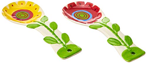 Appletree 9-1/4-Inch Ceramic Spoon rest, Set of 2