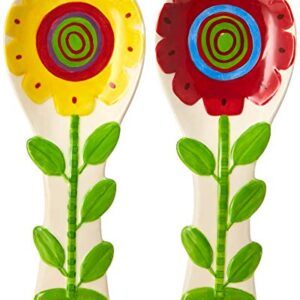 Appletree 9-1/4-Inch Ceramic Spoon rest, Set of 2