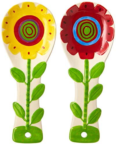 Appletree 9-1/4-Inch Ceramic Spoon rest, Set of 2