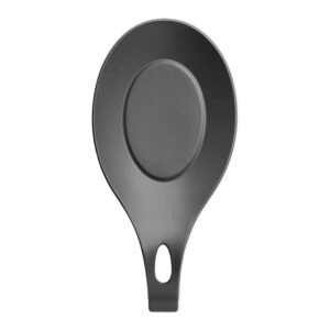 silicone spoon rest heat resistant teabag tidy holder food grade cooking utensil dish for cooking ladle gray (gray)