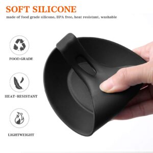 DOITOOL 2PCS Black Silicone Spoon Rests for Kitchen Counter Stove Top, Silicone Spoon Holder for Stove Top Countertop Spatula Ladle Spoon Utensil Holder