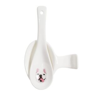 Pet Portrait Porcelain Spoon & Spoon Rest Set (French Bulldog)