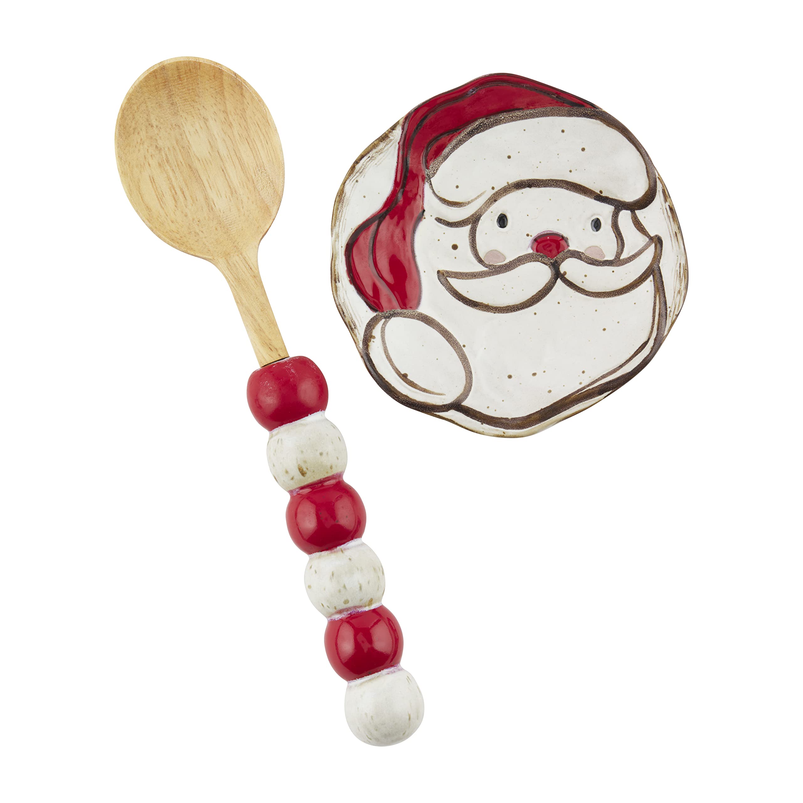 Mud Pie Farmhouse Christmas Spoon Rest Set, Santa