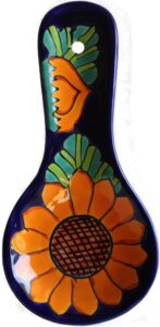 sunflower talavera ceramic spoon rest