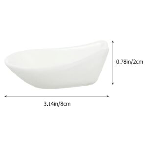 Luxshiny Cooking Spoons Holder 4 Pcs Spoon Rest Towel Rack Pot Cover Ceramics White Ceramic Spoon Rack