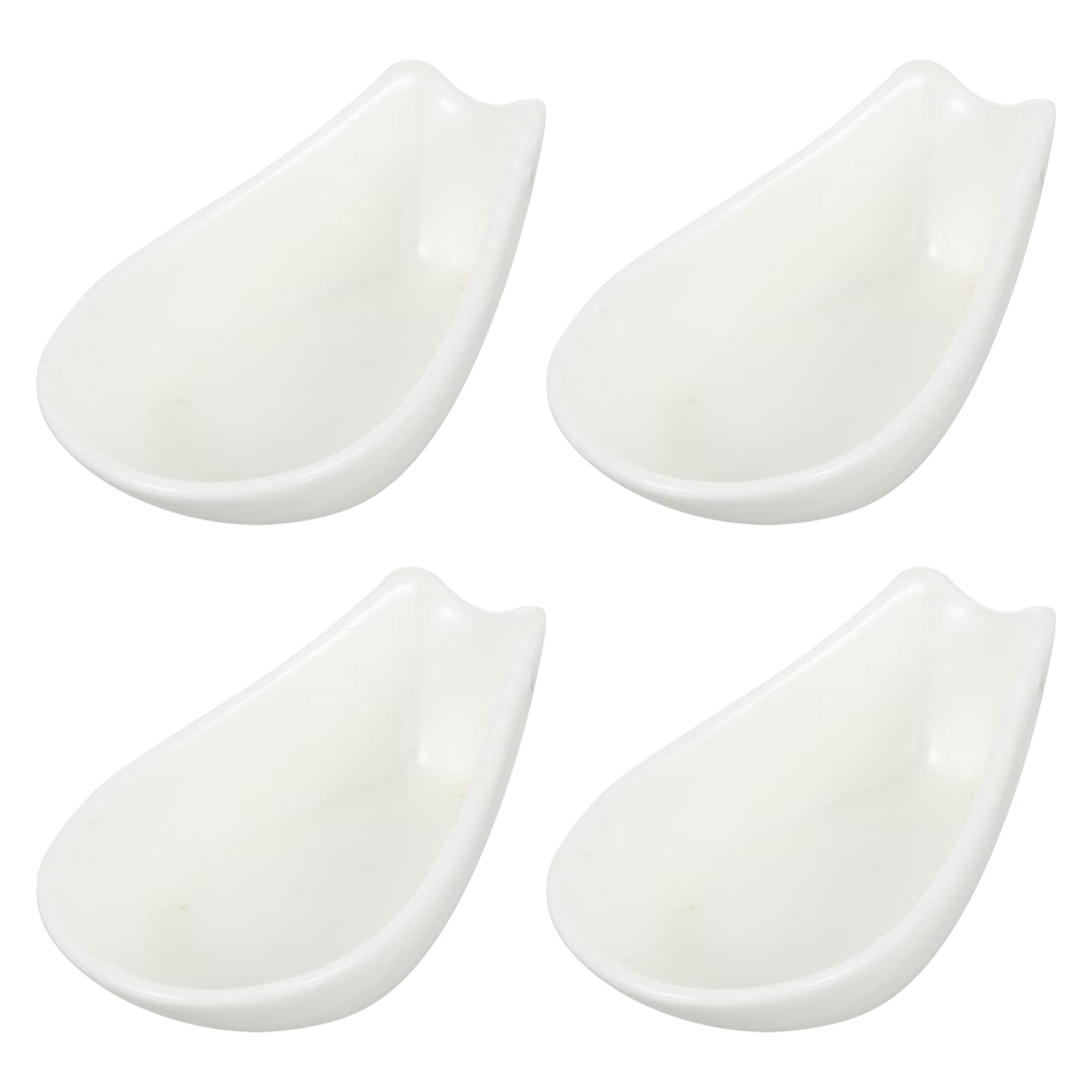 Luxshiny Cooking Spoons Holder 4 Pcs Spoon Rest Towel Rack Pot Cover Ceramics White Ceramic Spoon Rack