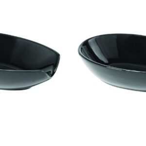 Oggi Black Ceramic Spoon Rest, Set of 2