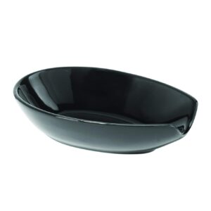 Oggi Black Ceramic Spoon Rest, Set of 2