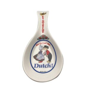 Decorative Ceramic Kitchen Spoon Rest by E.H.G | Dutch "Eet Smakelijk"