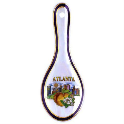 Atlanta Skyline Pearl Souvenir Collectible Spoon Rest agc