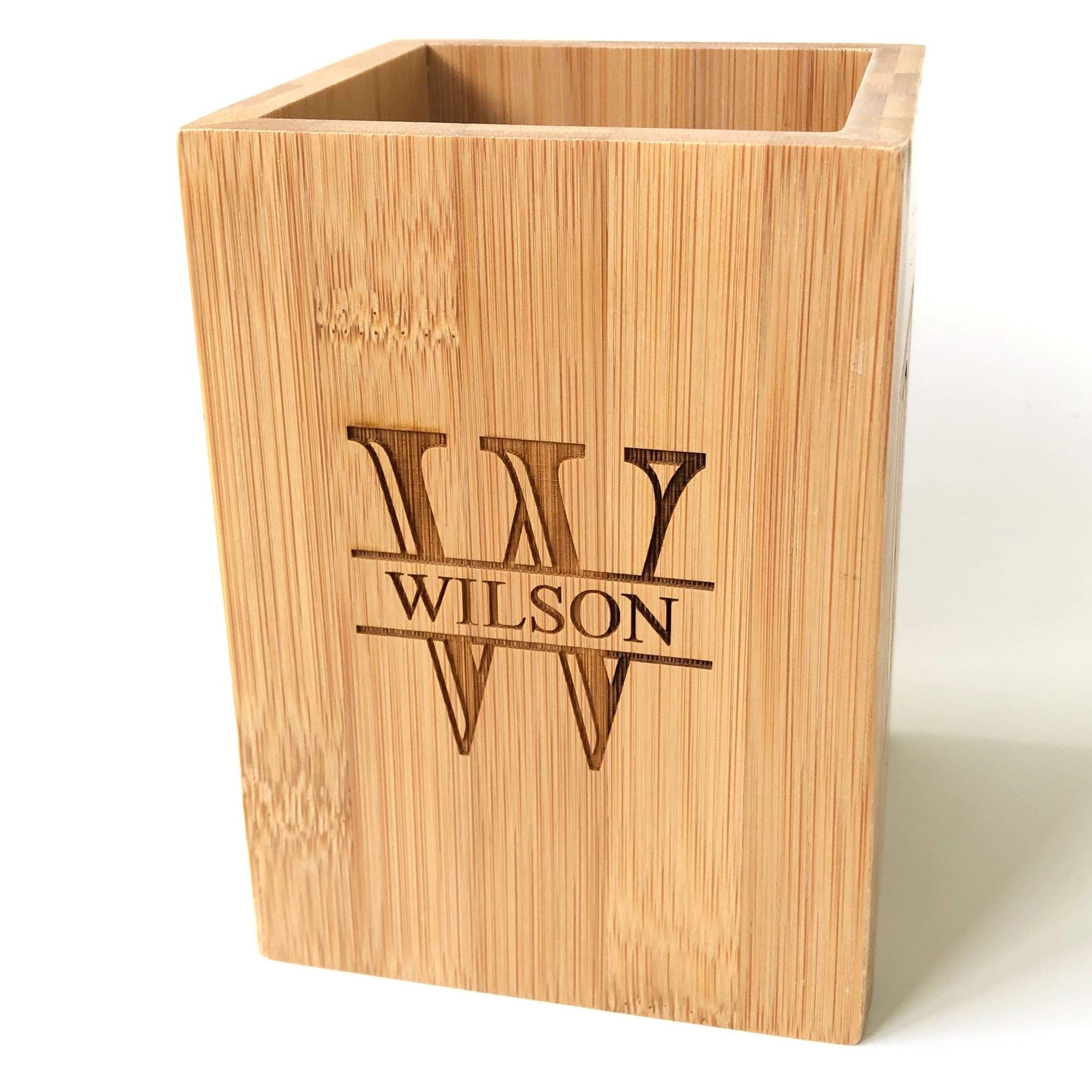 Personalized Utensil Holder (split monogram)