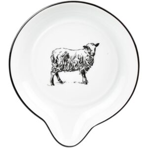 omniware farmhouse porcelain sheep spoon rest