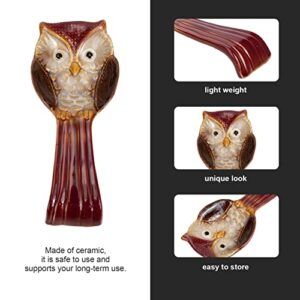 Creative Ceramic Owl Cooking Spoon Rest Spoon Fork Mat Rest Utensil Spatula Holder Table Decor for Home Restaurant