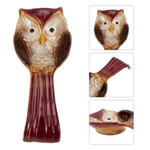 Creative Ceramic Owl Cooking Spoon Rest Spoon Fork Mat Rest Utensil Spatula Holder Table Decor for Home Restaurant