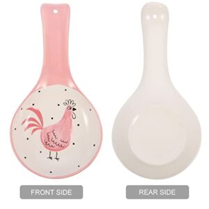 Cabilock Ceramic Spoon Holder Household Scoop Holder Dinner Spoon Rest Daily Use Scoop Rest Ceramic Scoop Rest Compact Scoop Holder Wipe Holder Soup Ceramics Big Spoon Delicate