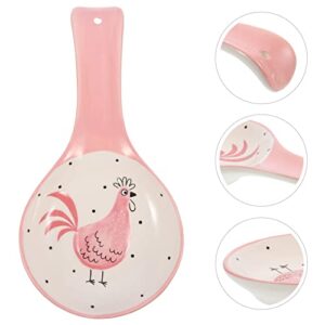 Cabilock Ceramic Spoon Holder Household Scoop Holder Dinner Spoon Rest Daily Use Scoop Rest Ceramic Scoop Rest Compact Scoop Holder Wipe Holder Soup Ceramics Big Spoon Delicate