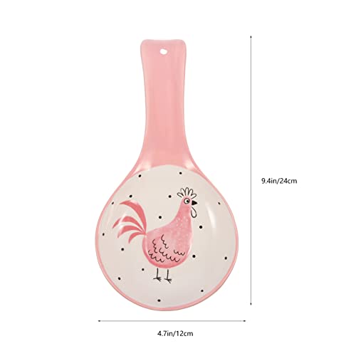 Cabilock Ceramic Spoon Holder Household Scoop Holder Dinner Spoon Rest Daily Use Scoop Rest Ceramic Scoop Rest Compact Scoop Holder Wipe Holder Soup Ceramics Big Spoon Delicate