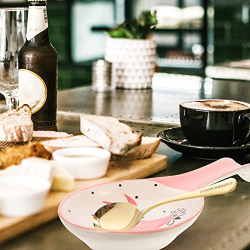 Cabilock Ceramic Spoon Holder Household Scoop Holder Dinner Spoon Rest Daily Use Scoop Rest Ceramic Scoop Rest Compact Scoop Holder Wipe Holder Soup Ceramics Big Spoon Delicate