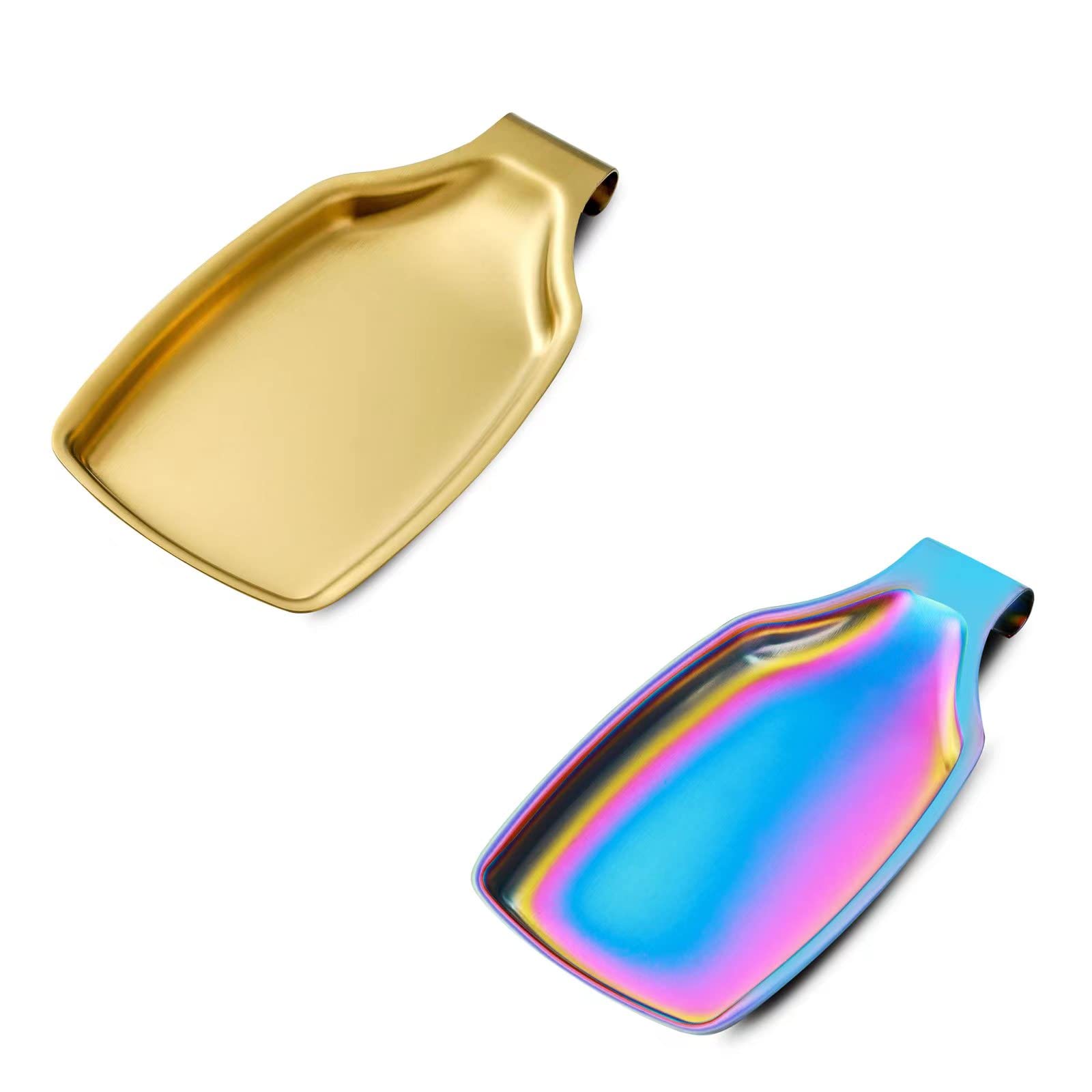 Gold spoon rest +Rainbow spoon rest