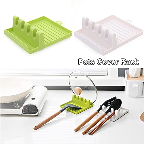 gofidin 2PCS Kitchen Spoon Holders Fork Spatula Rack Shelf Organizer Plastic Spoon Rest Chopsticks Holder Non-Slip Spoons Pad Kitchen Utensil