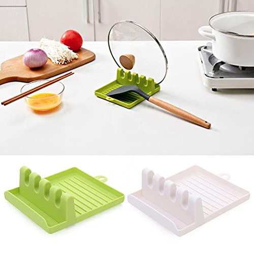 gofidin 2PCS Kitchen Spoon Holders Fork Spatula Rack Shelf Organizer Plastic Spoon Rest Chopsticks Holder Non-Slip Spoons Pad Kitchen Utensil