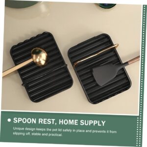 Cabilock 4pcs Spoon Rest Rack Coffee Pan Tower Ladle Holder Household Cutting Board Organizer Kitchen Accessories Spoon Holder for Counter Space Aluminum Pot Cover Spatula Rack