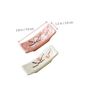 Zerodeko 12pcs Japanese plum blossom chopstick rest ceramic fork rest holder japanese style chopsticks holders Porcelain Chopstick Rest japanese table brush holder counter ceramics