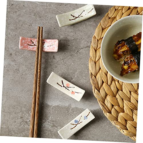 Zerodeko 12pcs Japanese plum blossom chopstick rest ceramic fork rest holder japanese style chopsticks holders Porcelain Chopstick Rest japanese table brush holder counter ceramics