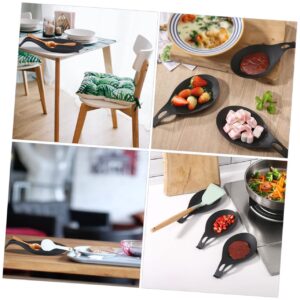 DOITOOL grill utensil holder cooking utensil holder clean spoon holder tea spoon rest teaspoon rest spoon rest black chopstick holder tableware rest ladle rest dripping water