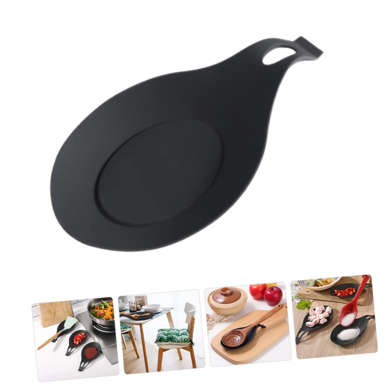 DOITOOL grill utensil holder cooking utensil holder clean spoon holder tea spoon rest teaspoon rest spoon rest black chopstick holder tableware rest ladle rest dripping water