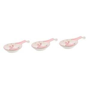 zerodeko 3pcs ceramic spoon holder ceramic spoon rest scoop holder desk top decor desktop decor small teaspoon rest farmhouse spoon rests dinner spoon holder daily use spoon holder delicate