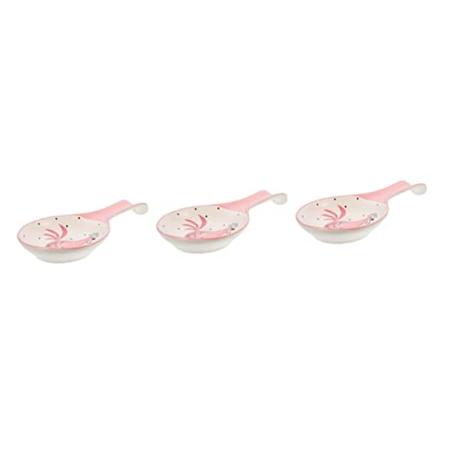 Zerodeko 3pcs ceramic spoon holder ceramic spoon rest scoop holder desk top decor desktop decor Small Teaspoon Rest farmhouse spoon rests dinner spoon holder daily use spoon holder delicate