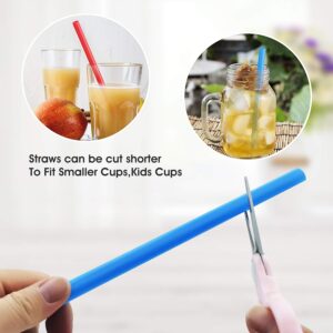 RENYIH 300 Pcs Multi Colors Jumbo Smoothie Straws Boba Straws,Plastic Milkshake Straws Disposable Wide-mouthed Large Individually Wrapped Straws(0.43" Wide X 9.45" Long)