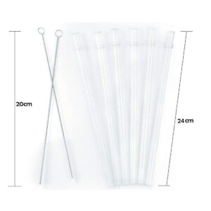 ZYTC Plastic Straws for YETI, Reusable Clear Transparent Straight Drinking Straws, Set of 6 with 2 Cleaning Brushes