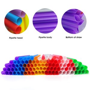 MYJIE 100 Pcs Jumbo Smoothie Straws Boba Straws,Individually Wrapped Multi Colors Disposable Plastic Large Wide-mouthed Milkshake Bubble Tea Drinking Straw(0.43" Diameter and 9.45" long)