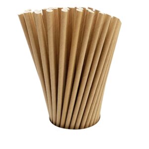 GDMINLO 100 Kraft Biodegradable Paper Straws co-Friendly Biodegradable Drinking Straws Bulk for Party Supplies, Bridal/Baby Shower, Birthday, Mixed Drinks, Weddings, Restaurant, Food Service