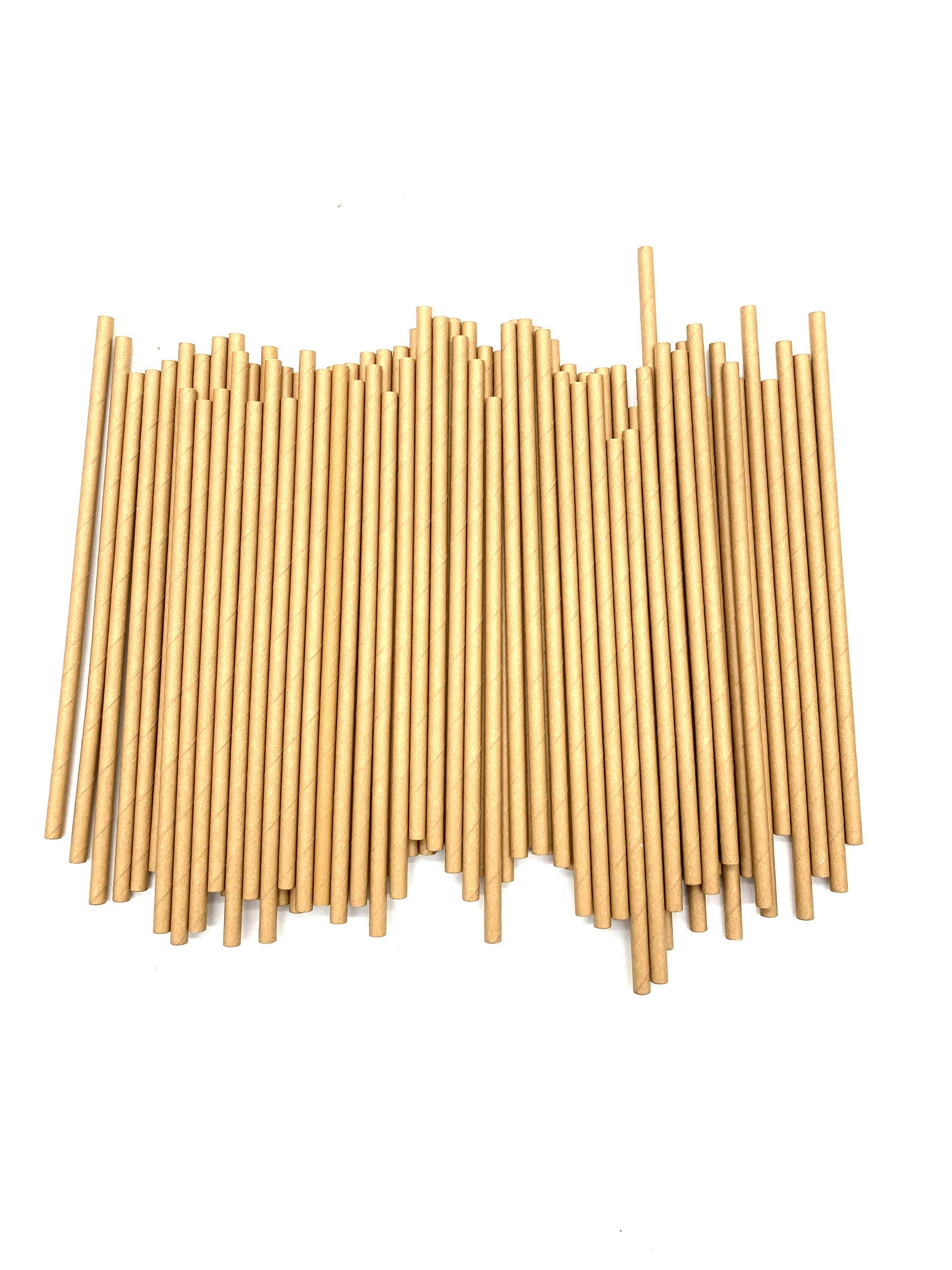 GDMINLO 100 Kraft Biodegradable Paper Straws co-Friendly Biodegradable Drinking Straws Bulk for Party Supplies, Bridal/Baby Shower, Birthday, Mixed Drinks, Weddings, Restaurant, Food Service