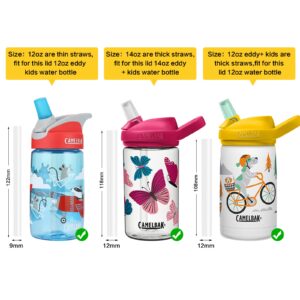 Straws Replacement for CamelBak eddy+14 oz Kids Water Bottle,CamelBak Eddy+ Straw Replacements,Accessories Set Include 4 BPA-FREE Straws and 1 Straw Cleaning Brush(14OZ)