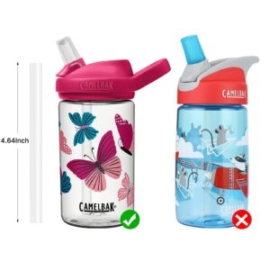 Straws Replacement for CamelBak eddy+14 oz Kids Water Bottle,CamelBak Eddy+ Straw Replacements,Accessories Set Include 4 BPA-FREE Straws and 1 Straw Cleaning Brush(14OZ)