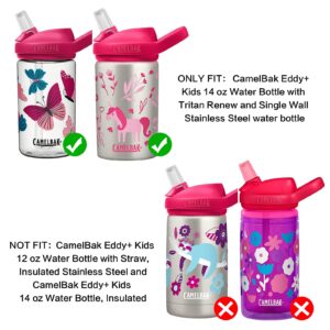 Straws Replacement for CamelBak eddy+14 oz Kids Water Bottle,CamelBak Eddy+ Straw Replacements,Accessories Set Include 4 BPA-FREE Straws and 1 Straw Cleaning Brush(14OZ)