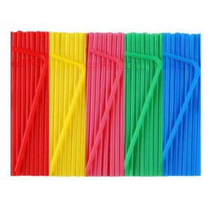 500 pcs colorful disposable plastic flexible straws.(0.23'' diameter and 7.7" long)