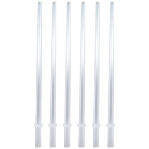 sunshine mason co. plastic reusable drinking straws 6 pieces, clear