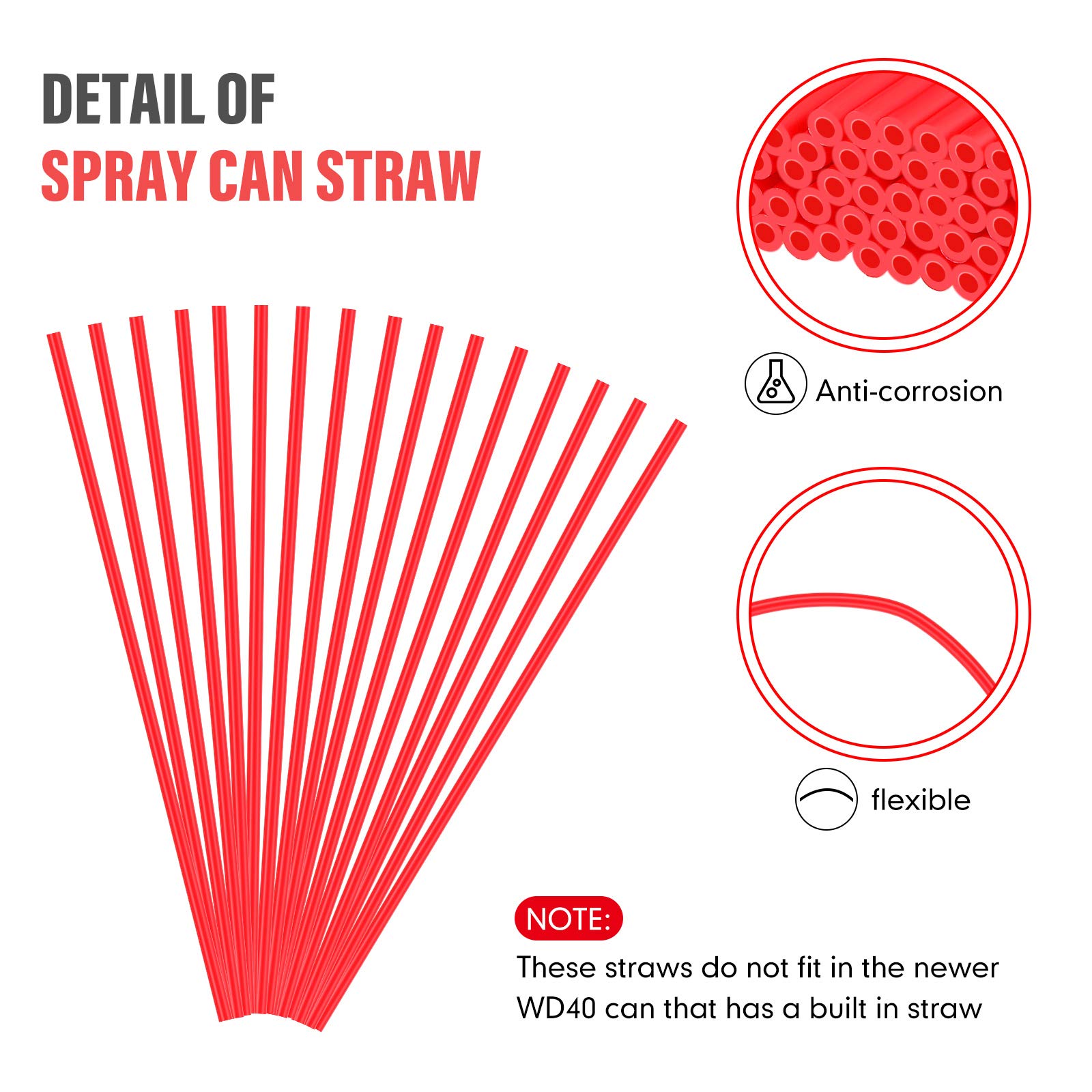 Spray Can Straw Plastic Replacement Spray Can Extension Straw (100)